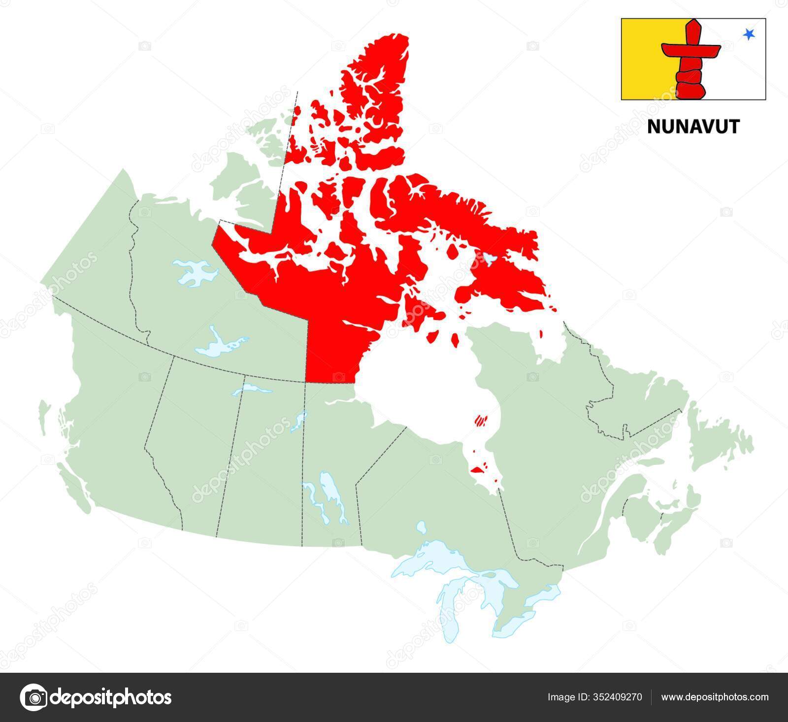 Outline Map Canada's Nunavut Territory Flag Stock Vector by ...