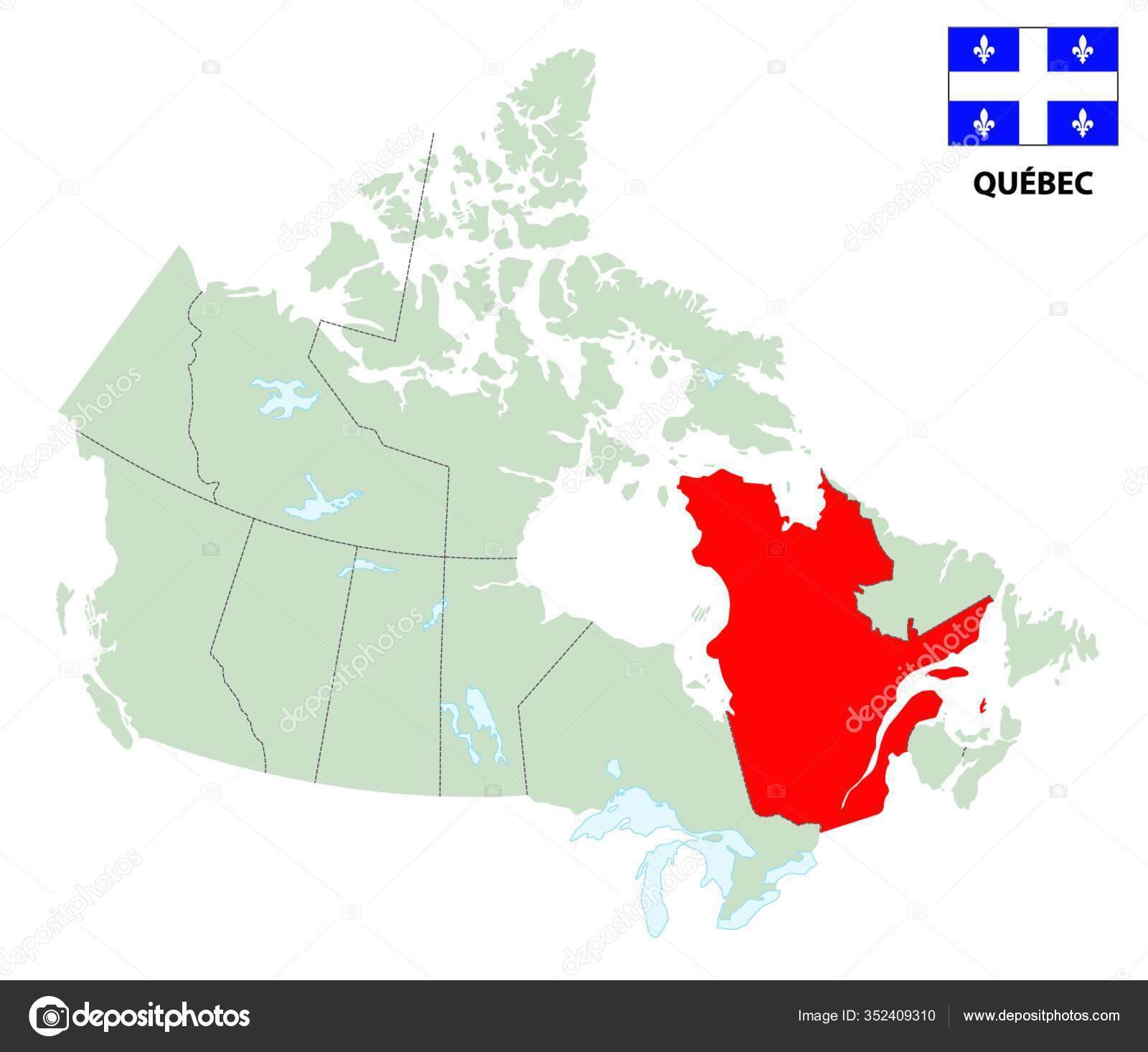 Outline Map Canadian Province Quebec Flag Stock Vector Image by ...