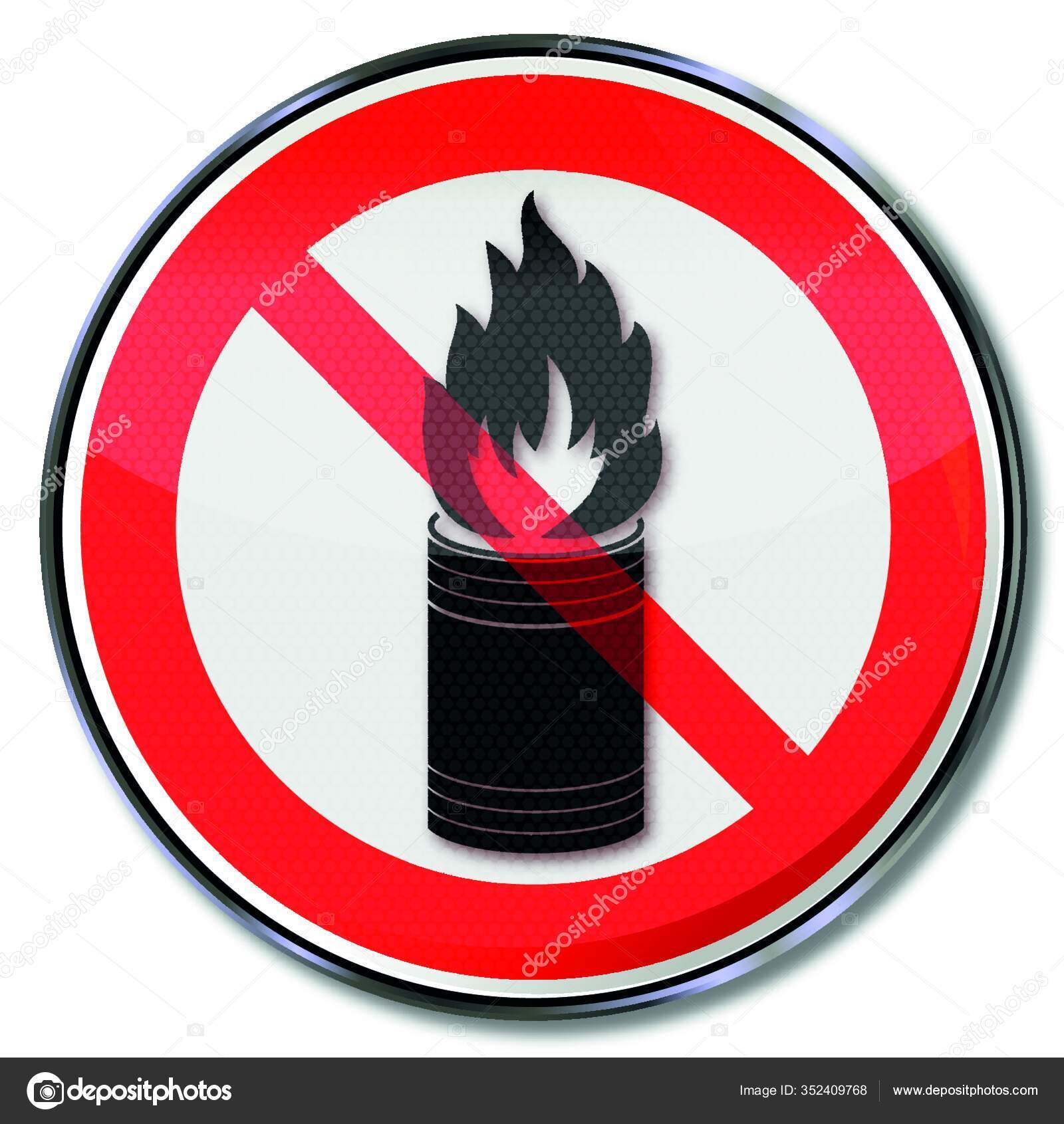 Throw Sign Burning Objects Garbage Can Stock Vector by ...