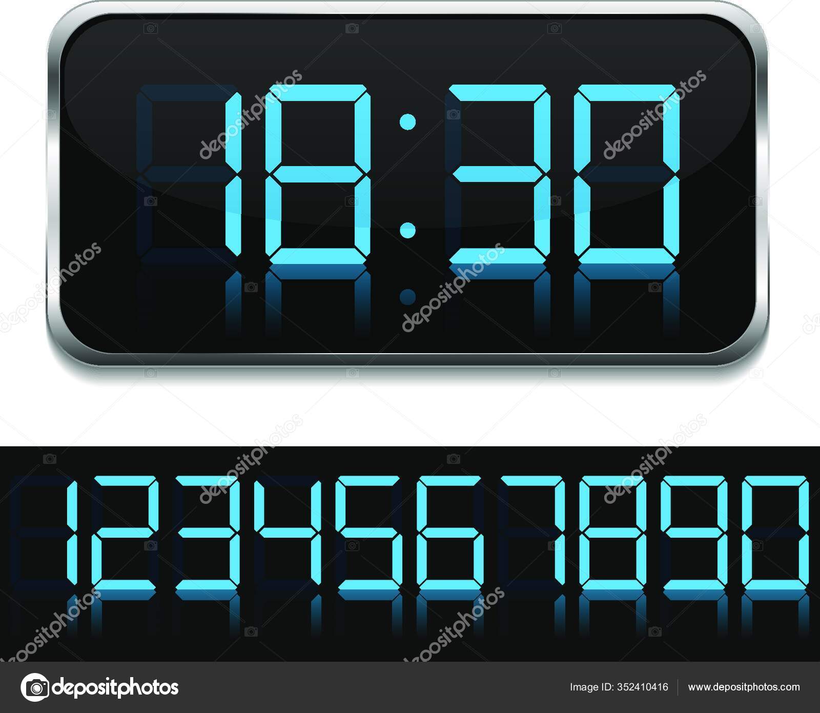 Vector Clock Icon Black Background Stock Vector Image by ...