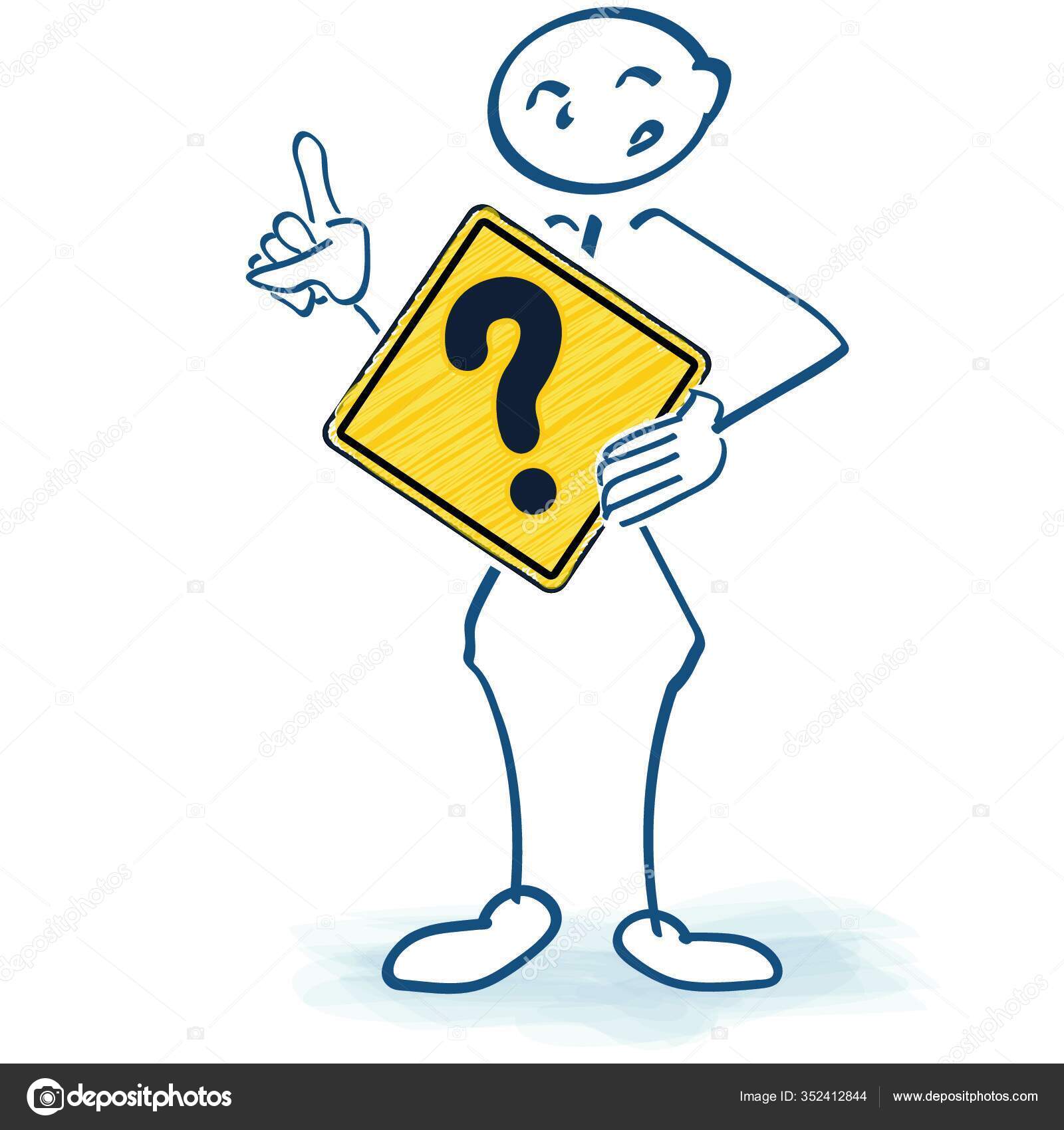 Stick Figure Sign Question Mark Front Body Stock Illustration by ...