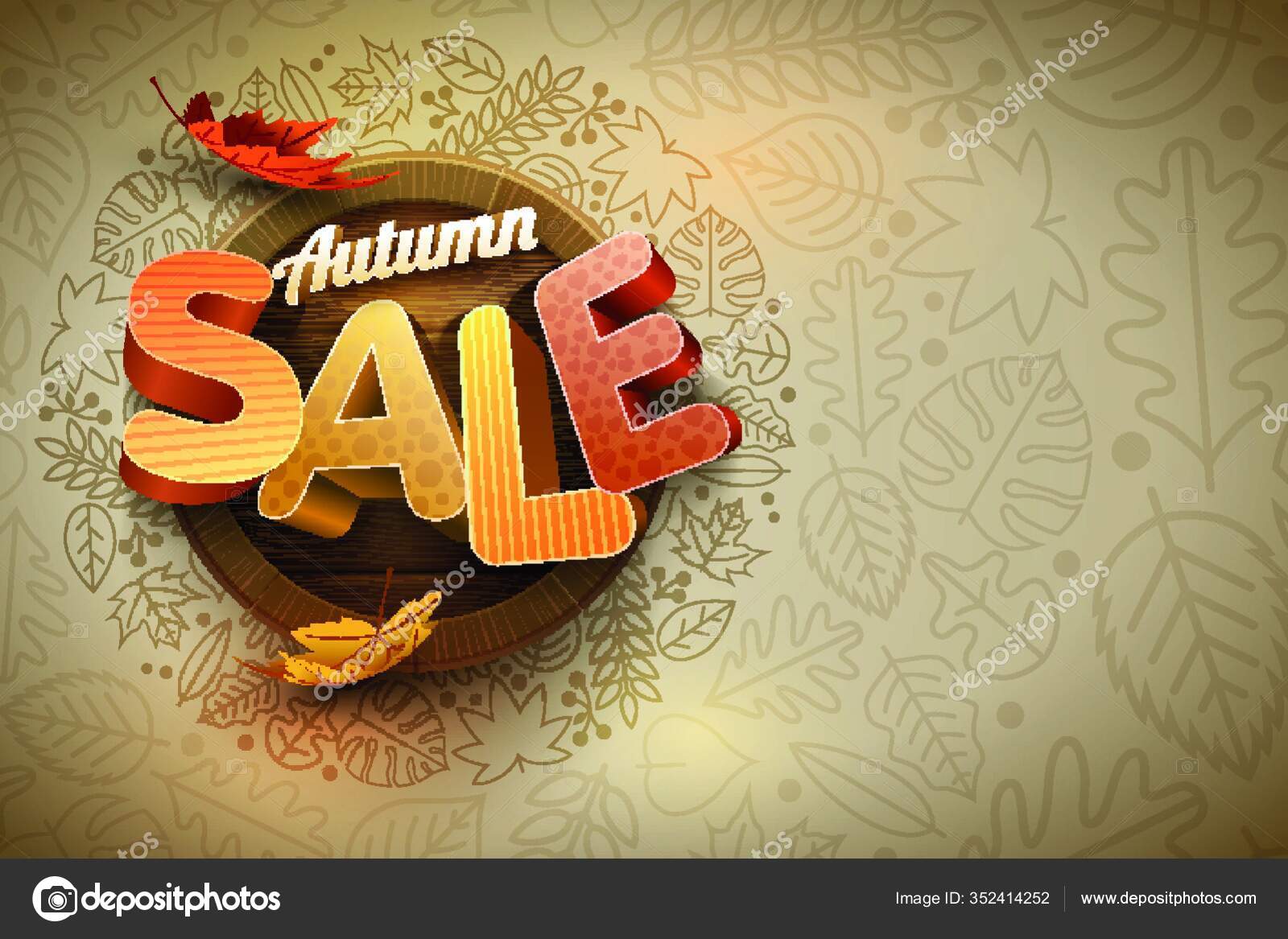 Vector Autumn Sale Poster Design Template Elements Layered Separately ...