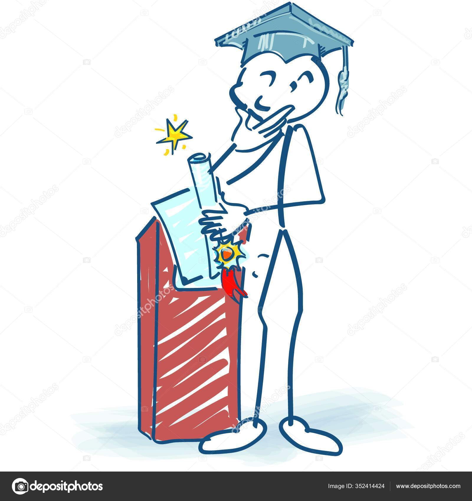 Stick Figure Graduation Lectern Stock Vector Image by ...