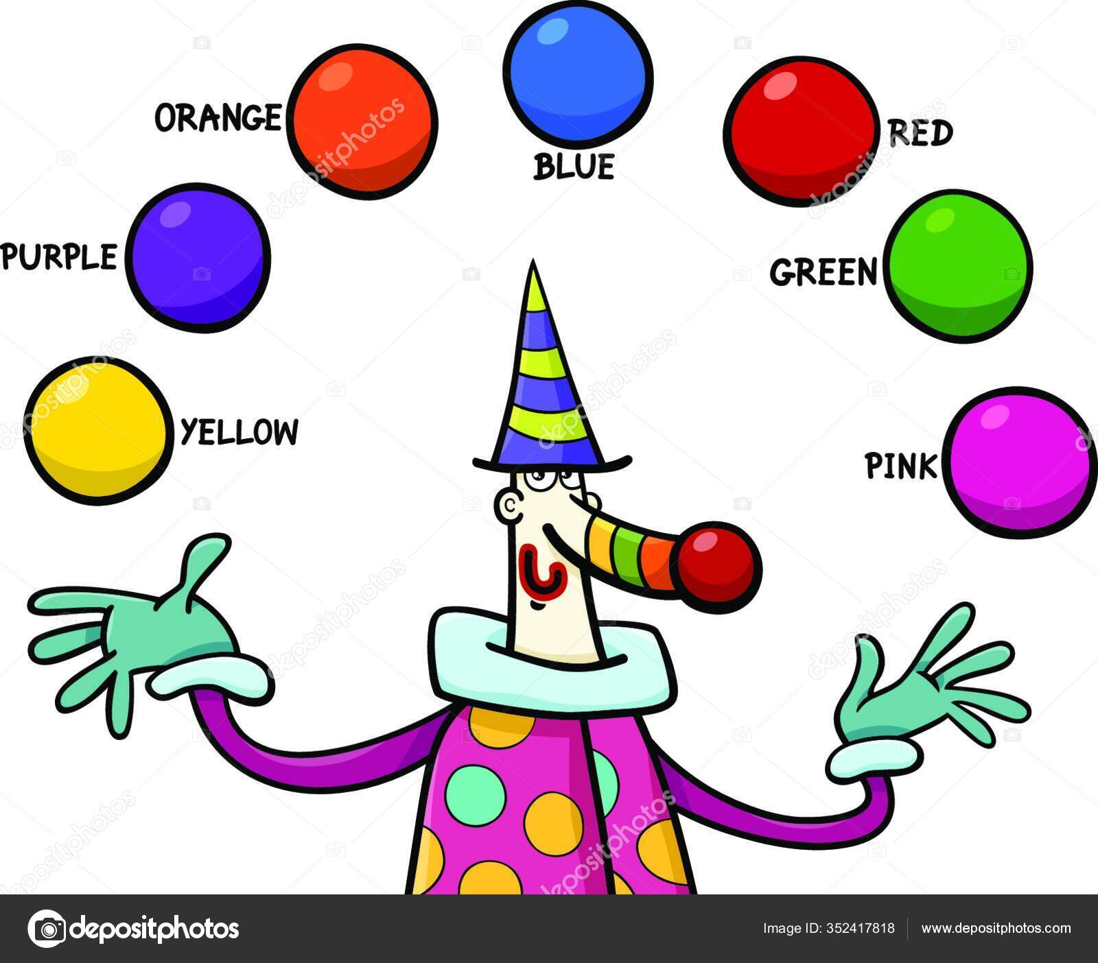 Ilustración Dibujos Animados Actividad Educativa Colores Primarios Para ...