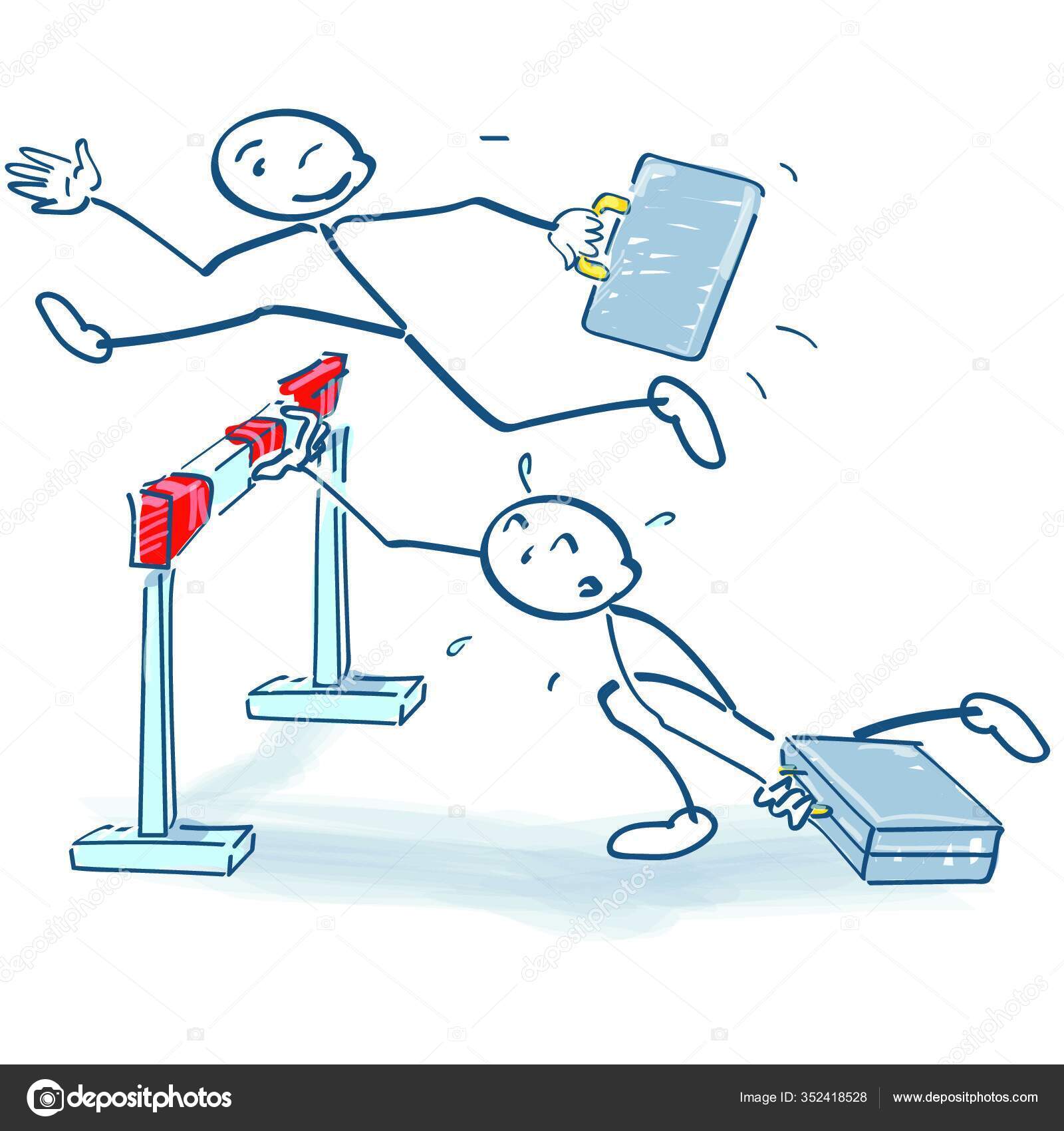 Stick Figures Jumping Over