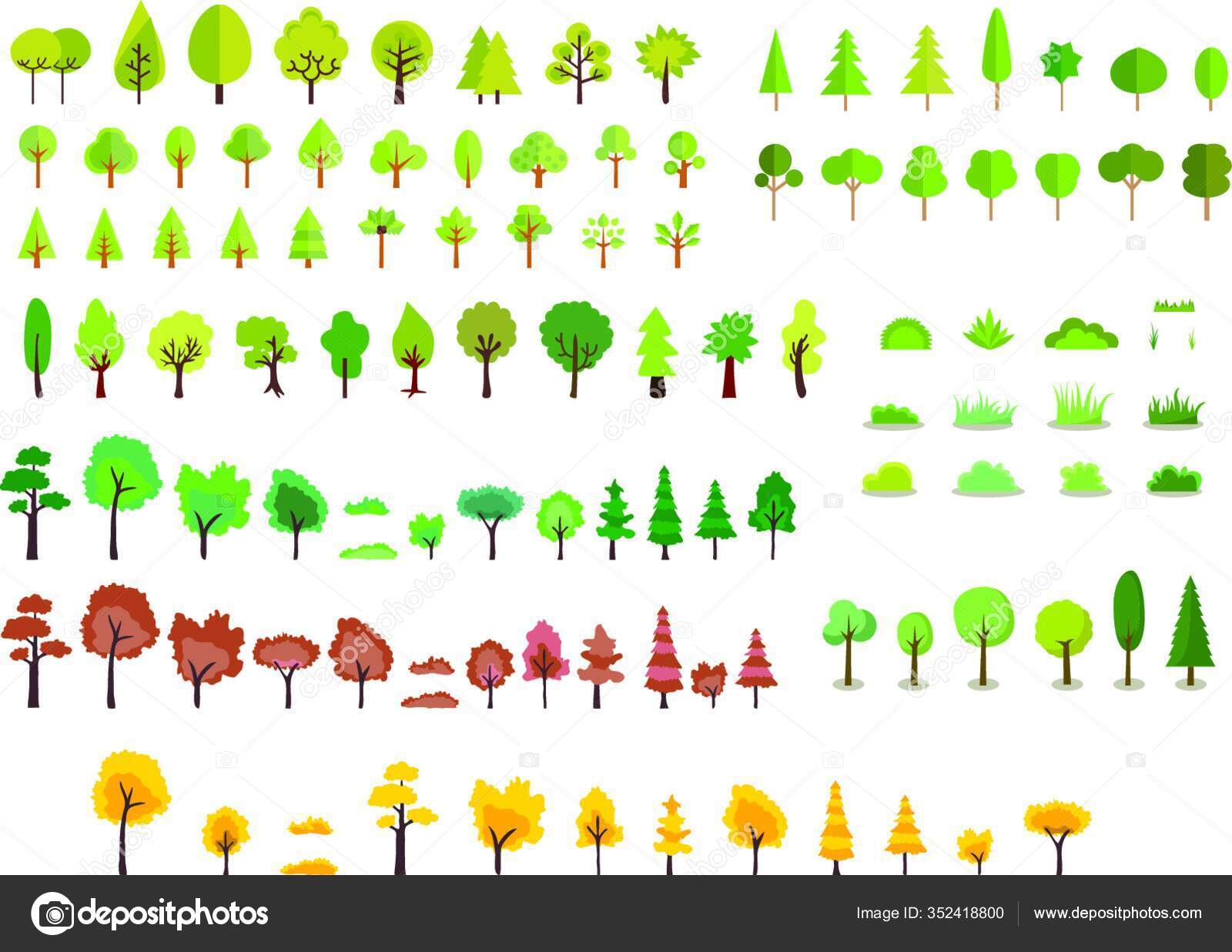 Different Type Vector Trees Stock Vector by ©PantherMediaSeller 352418800