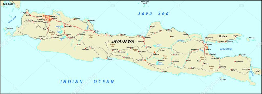 Island java map Vector Art Stock Images | Depositphotos