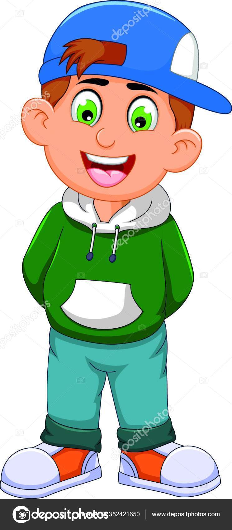 Cute Cartoon Boy Standing