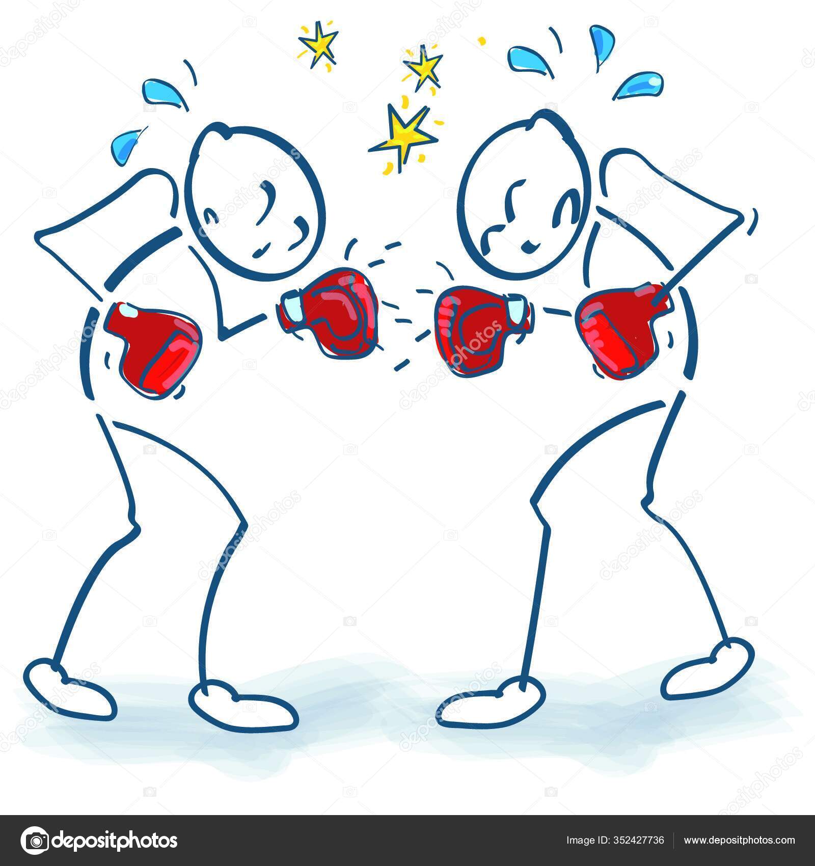 Stick Figures Boxers Boxkamp Stock Illustration by ©PantherMediaSeller ...