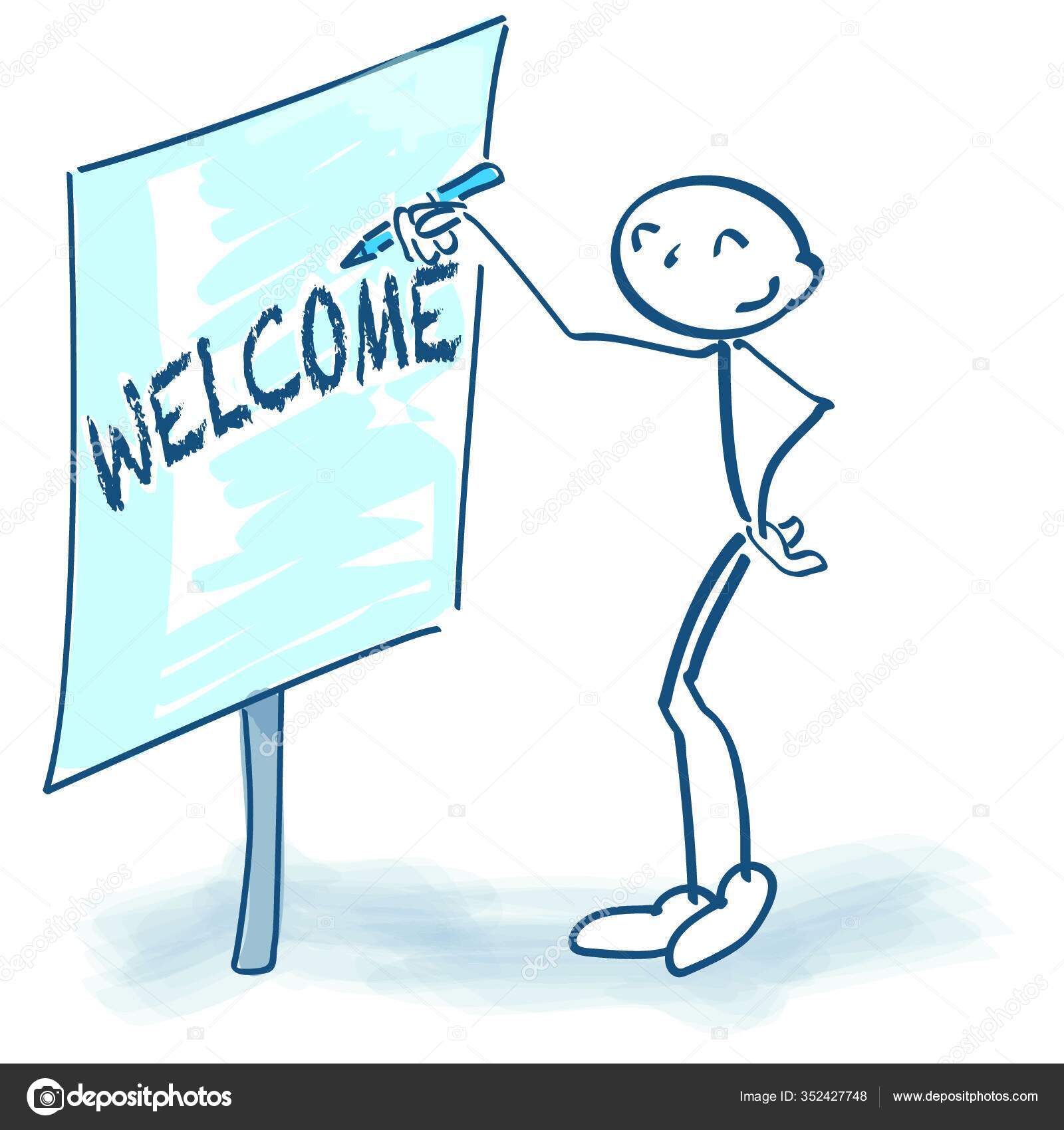 Stick Figure Flipchart Welcome Stock Vector by ©PantherMediaSeller ...