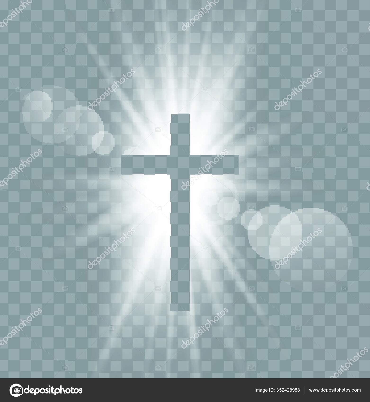 Religioush Three Crosses Sun Rays Transparent Background Stock Vector ...