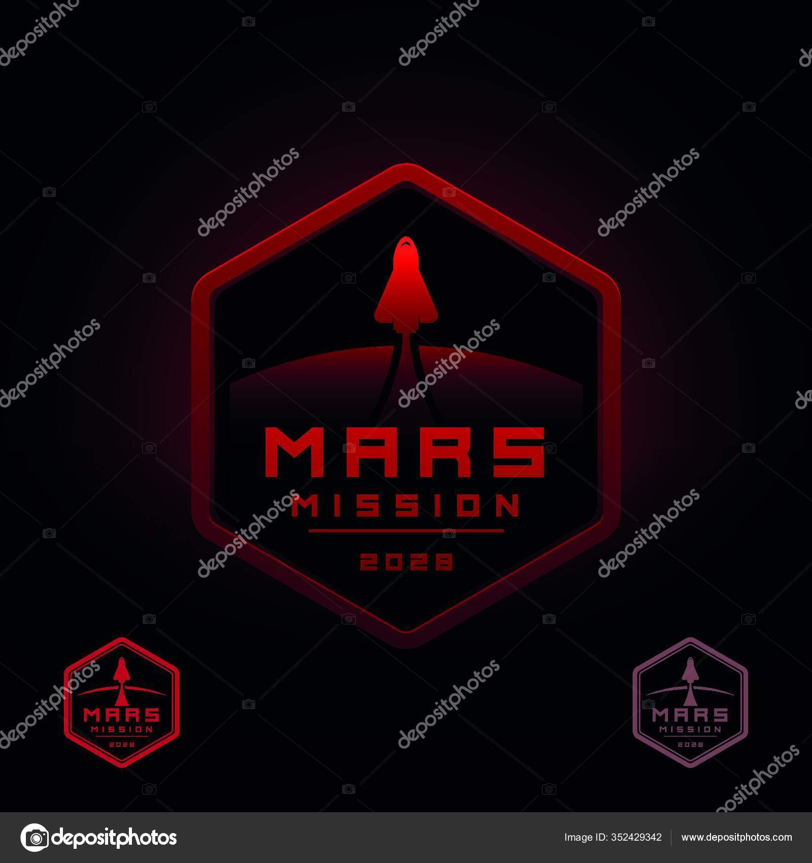 Vector Mars Space Mission Symbol Design Stock Vector by ...