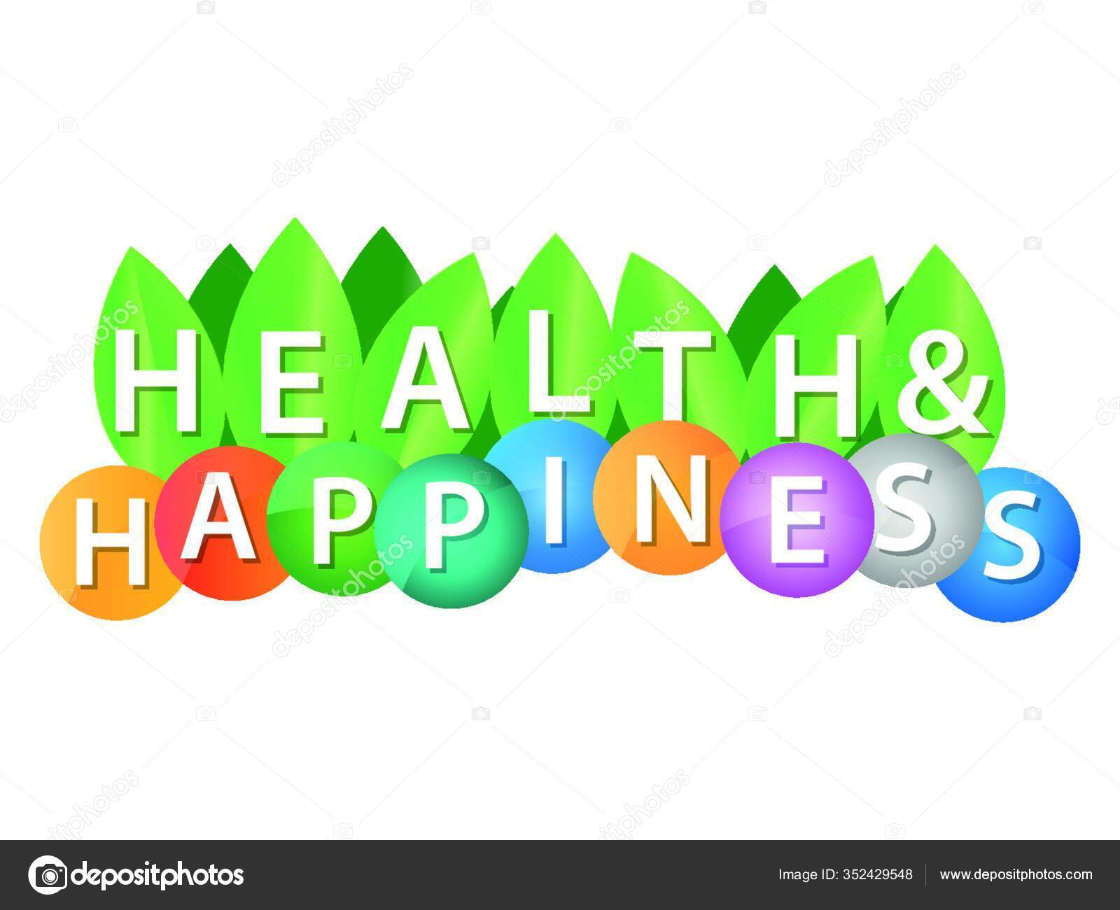 Health Happiness White Background Natural Background Stock Vector Image ...