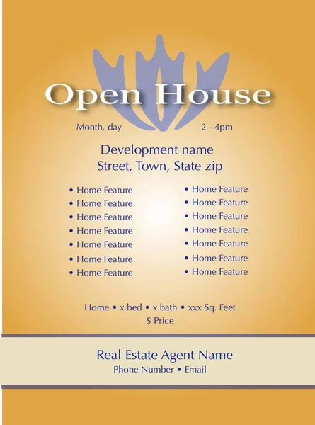Open House Template Real Estate Agents Showcase Open House Home Stock ...