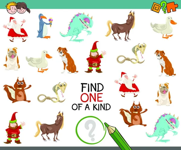 Dibujos Animados Ilustración Encontrar Juego Educativo Para Niños Con ...