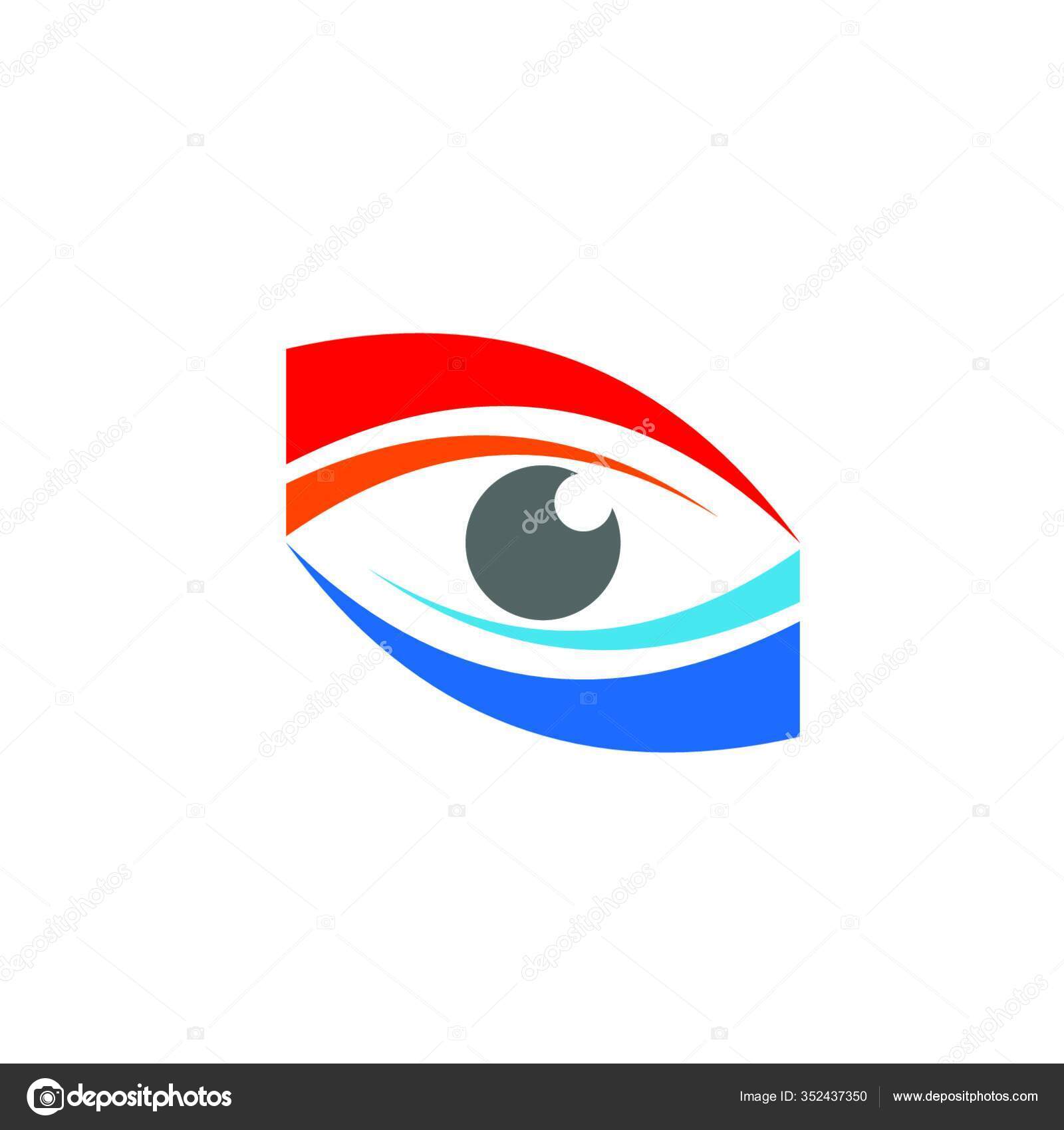Eye Vision Logo Symbol Icon Vector Design Abstract Red Blue Stock ...
