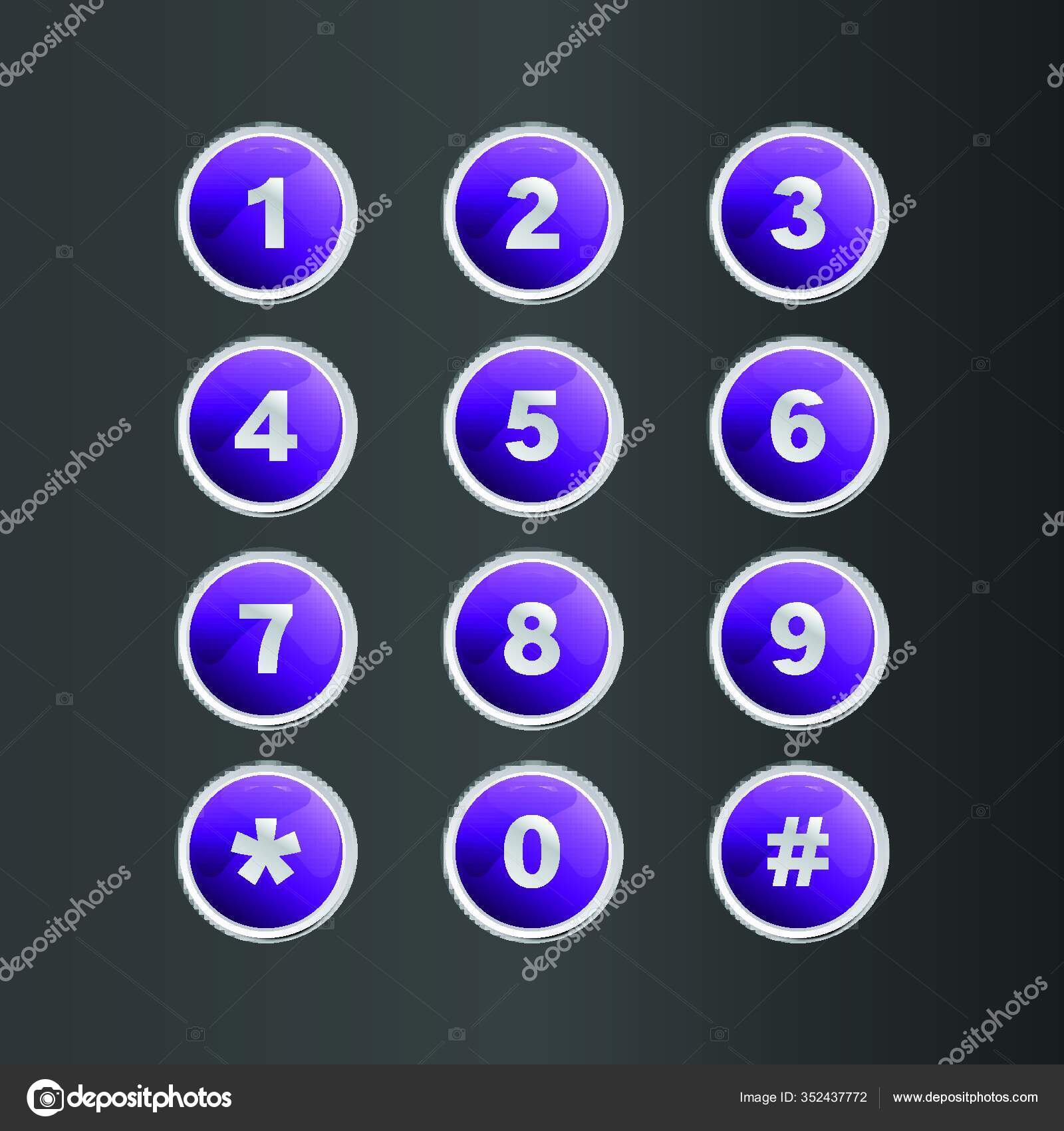 Phone Number Button Gray Background Stock Vector Stock Vector Image by ...