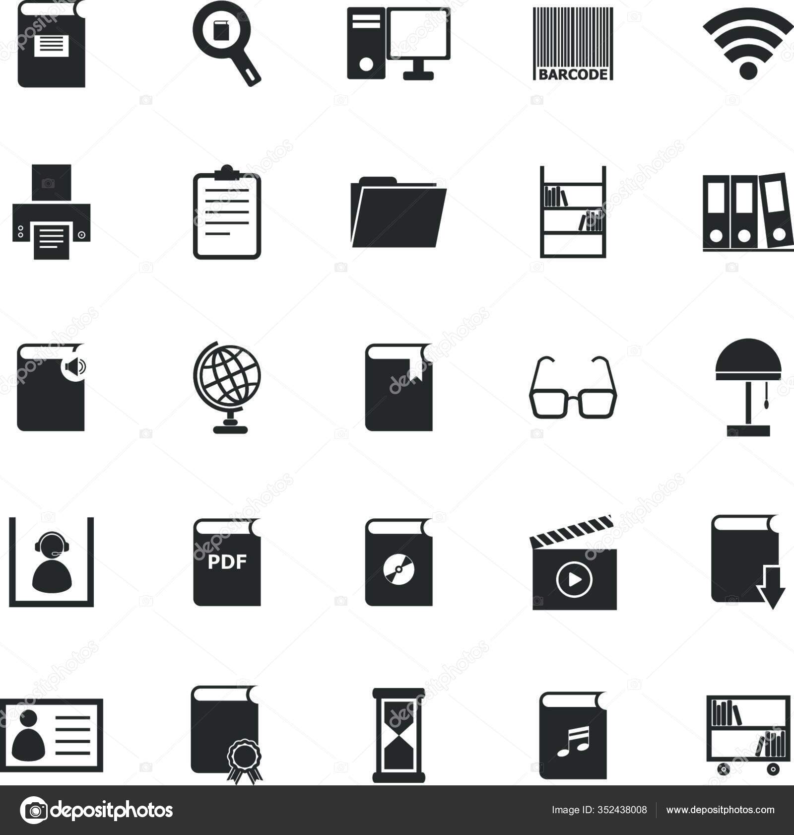 Library Icons White Background Stock Vector by ©PantherMediaSeller ...