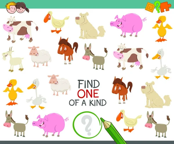 Dibujos Animados Ilustración Encontrar Juego Educativo Para Niños Con ...