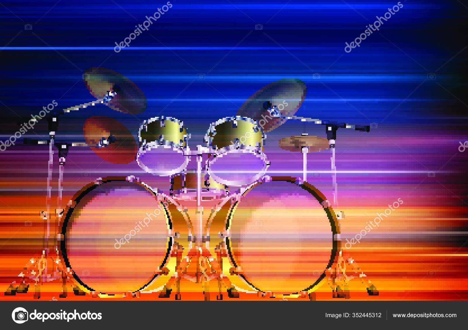 Abstract Blue White Music Background Drum Kit Stock Vector Image by ...
