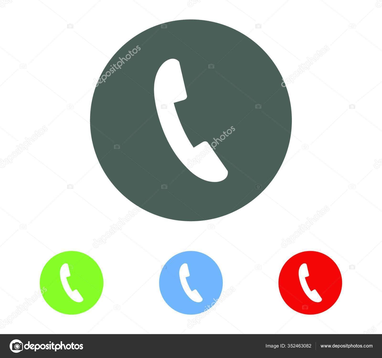 Phone Handset Icon Illustration White Background Stock Vector by ...