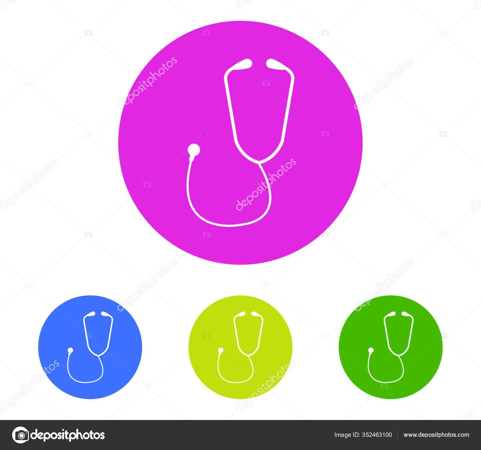 Icono Del Estetoscopio Ilustración Sobre Fondo Blanco Vector de stock ...