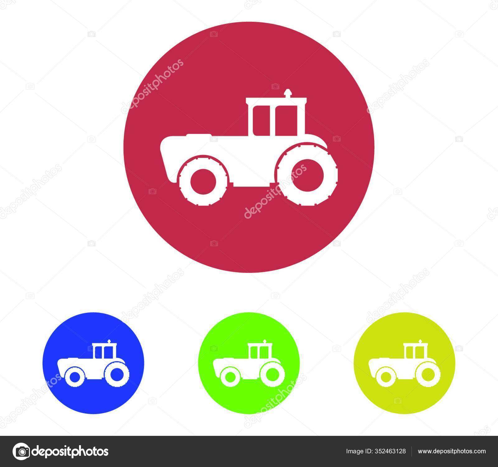 Tractor Icon Illustration White Background Stock Vector Image by ...