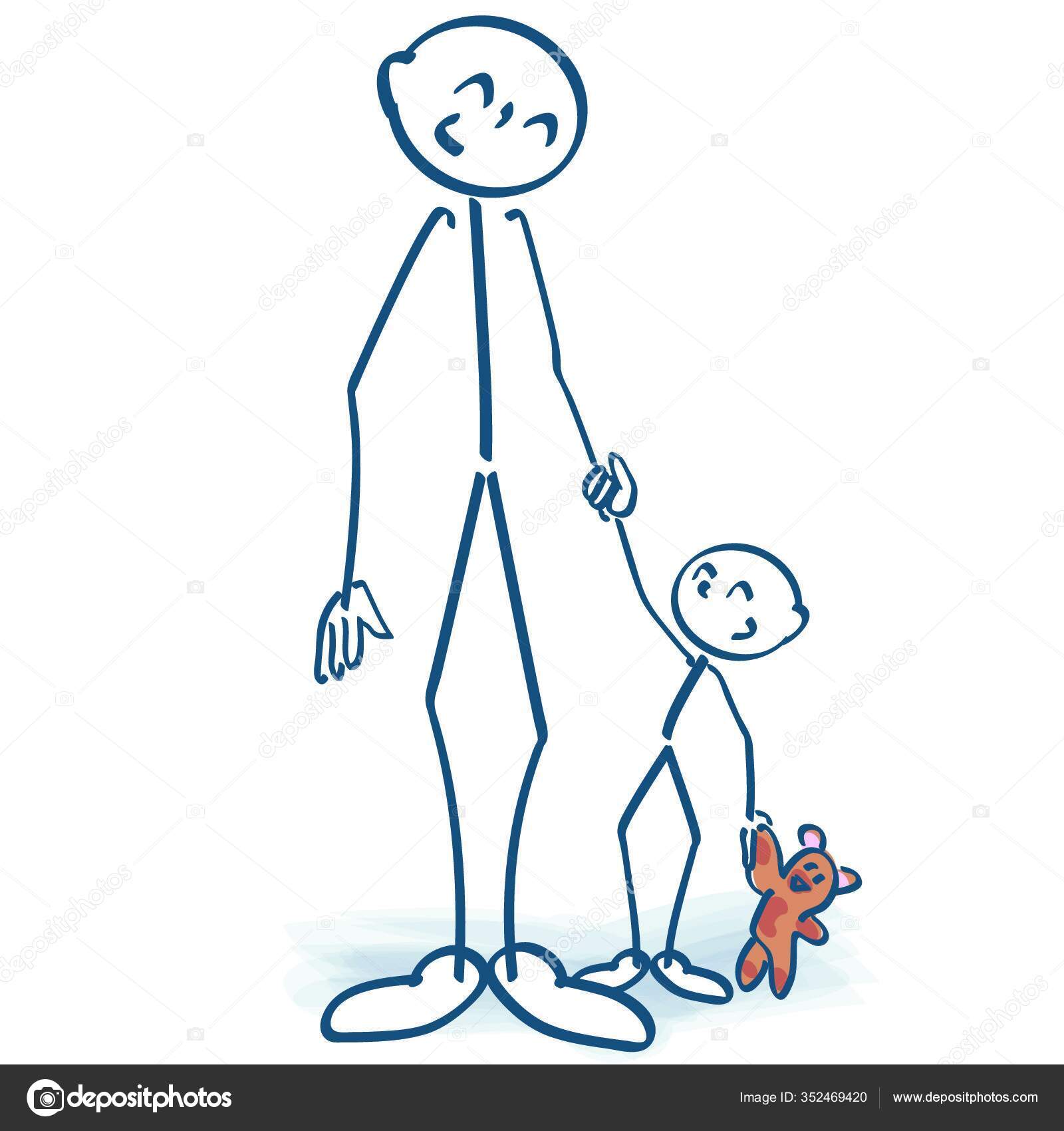 Stick Figure Father Child Stock Vector Image by ©PantherMediaSeller ...