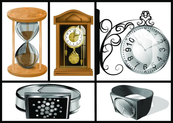 Different types of clocks Vector Art Stock Images | Depositphotos