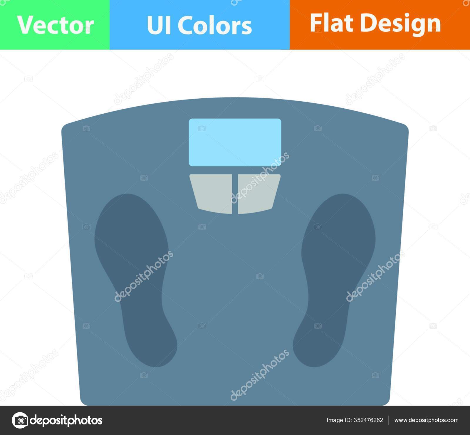 Flat Design Icon Floor Scales Colors Vector Illustration Stock Vector ...