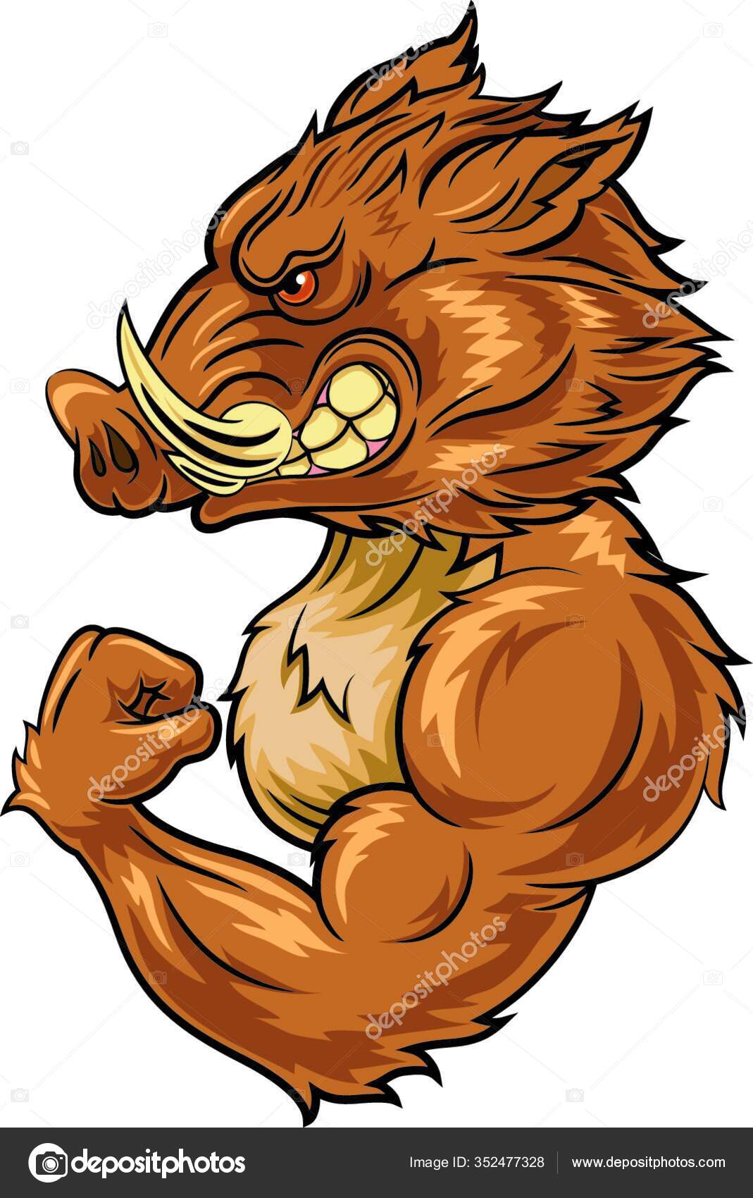 Cartoon Angry Wild Boar Mascot Stock Vector Image by ...