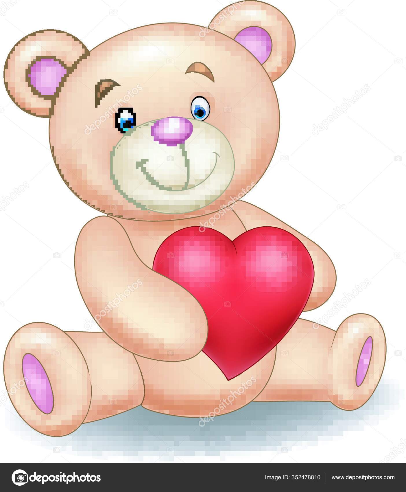 Dibujos Animados Oso Celebración Corazón Vector de stock #352478810 de ...