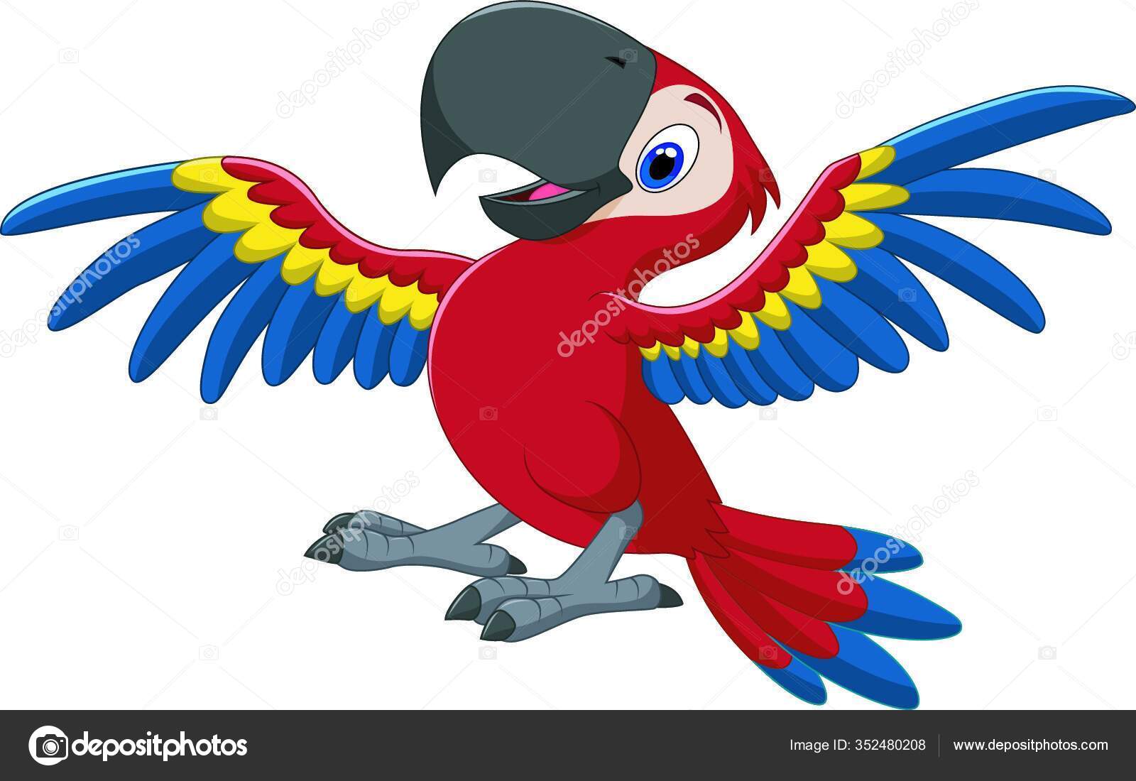 Cartoon Happy Macaw Flying Stock Vector Image by ©PantherMediaSeller ...