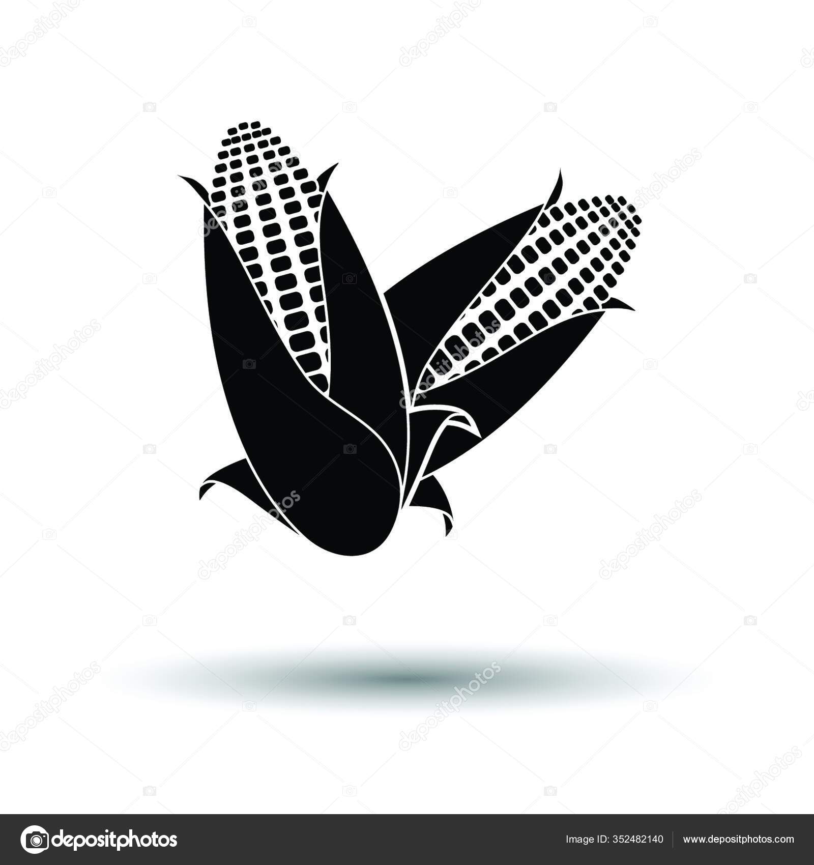 Corn Icon White Background Shadow Design Vector Illustration Stock ...