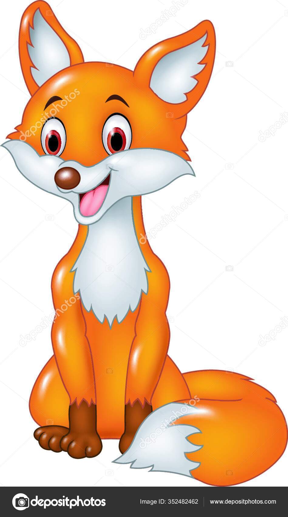 Cartoon Smiley Fox Sitting Stock Vector Image by ©PantherMediaSeller ...
