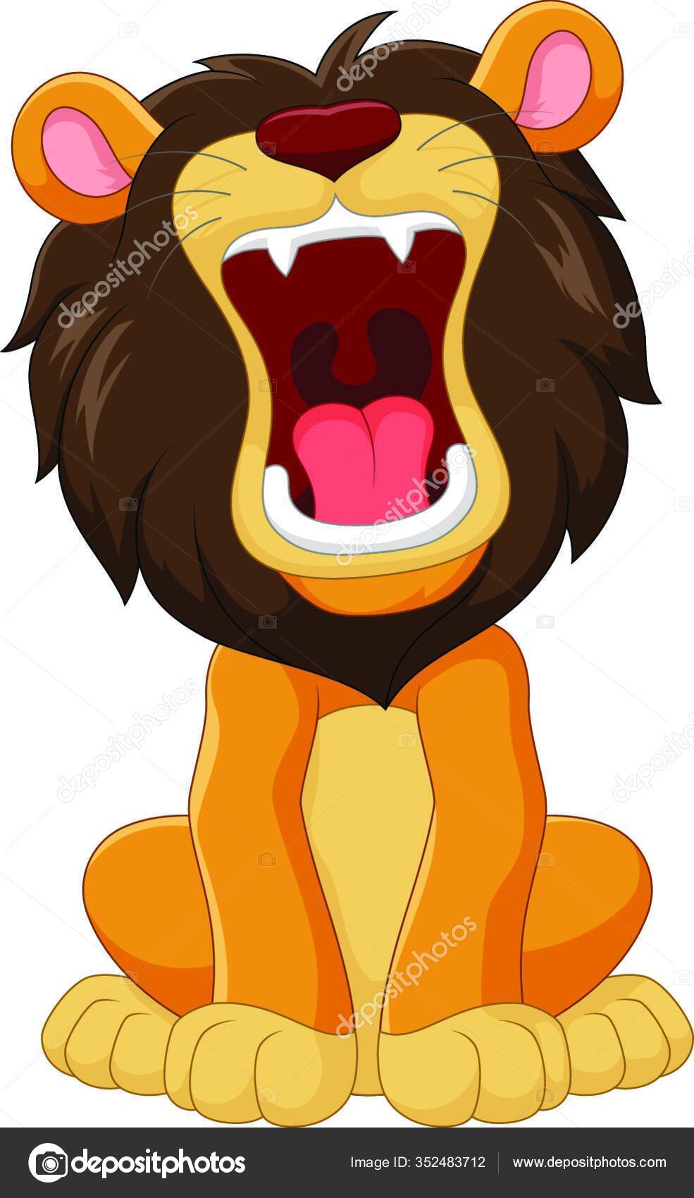 Cartoon Lion Roaring Isolated White Background Stock Vector Image by ... Cartoon Lion Roaring Isolated White Background Stock Vector Image by ...