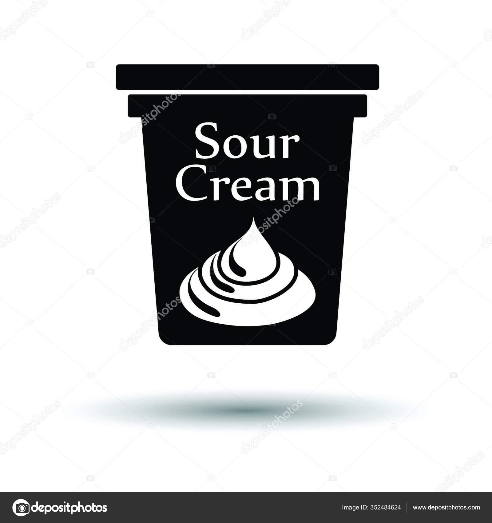 Sour Cream Icon White Background Shadow Design Vector Illustration ...