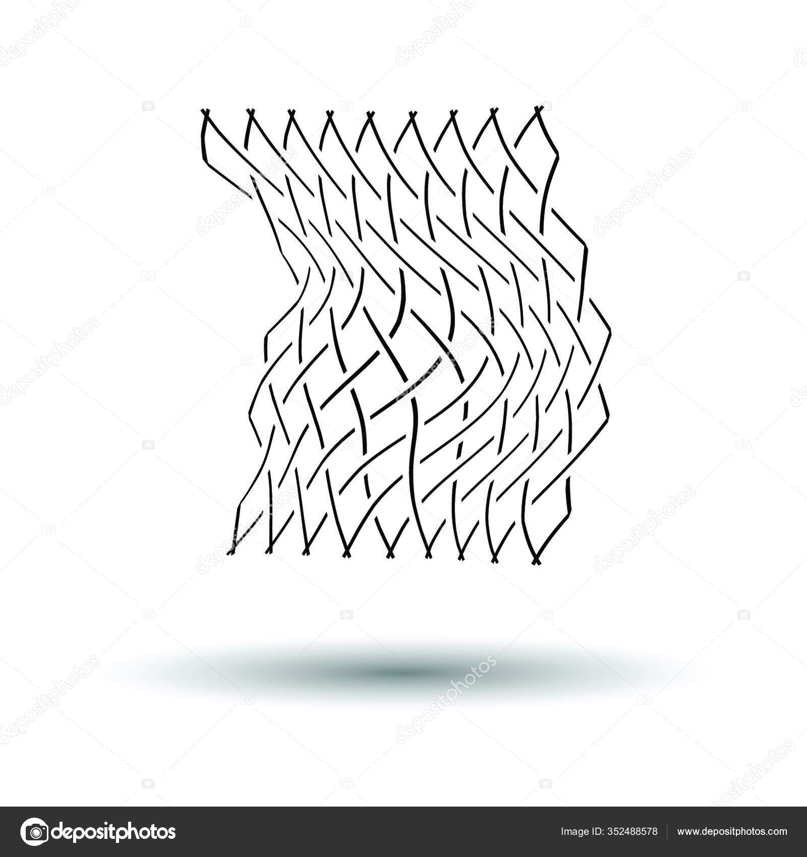 Icon Fishing Net White Background Shadow Design Vector Illustration ...