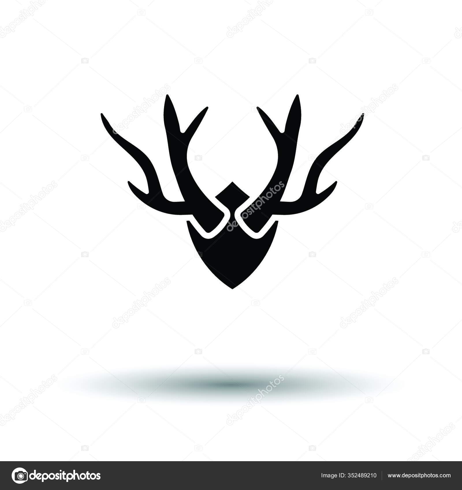 Deer's Antlers Icon White Background Shadow Design Vector Illustration ...
