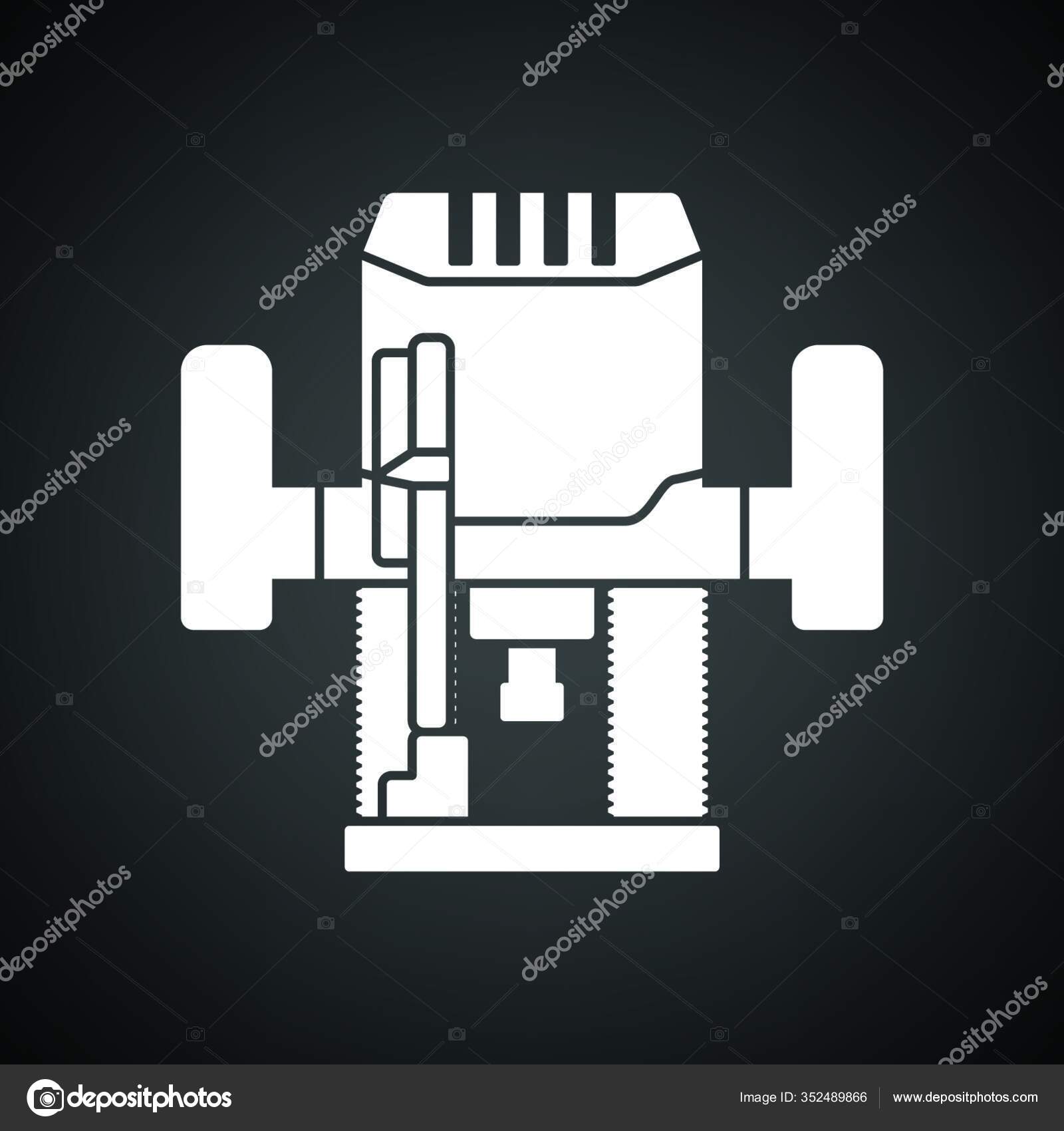 Plunger Milling Cutter Icon Black Background White Vector Illustration ...