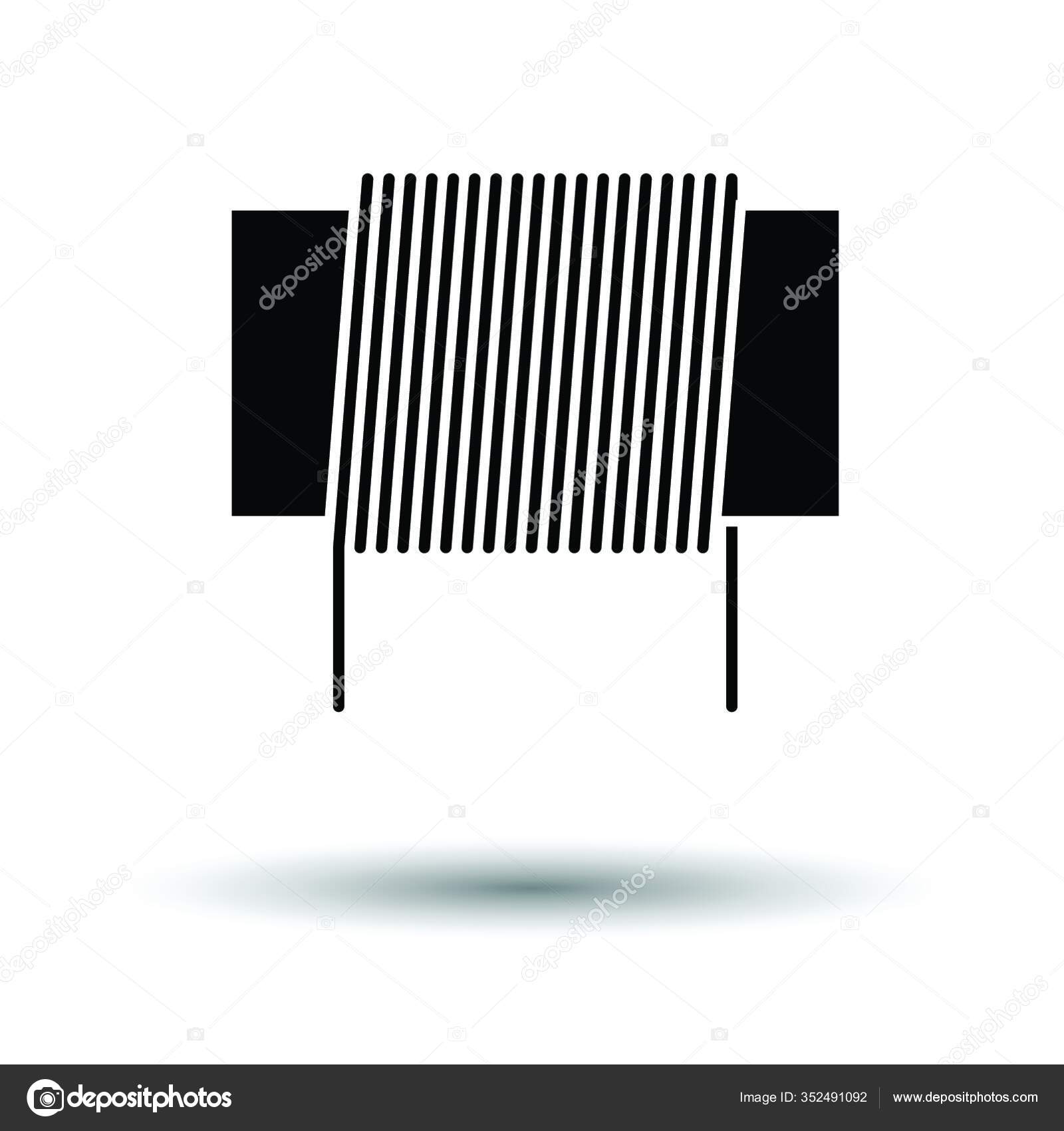 Inductor Coil Icon White Background Shadow Design Vector Illustration ...