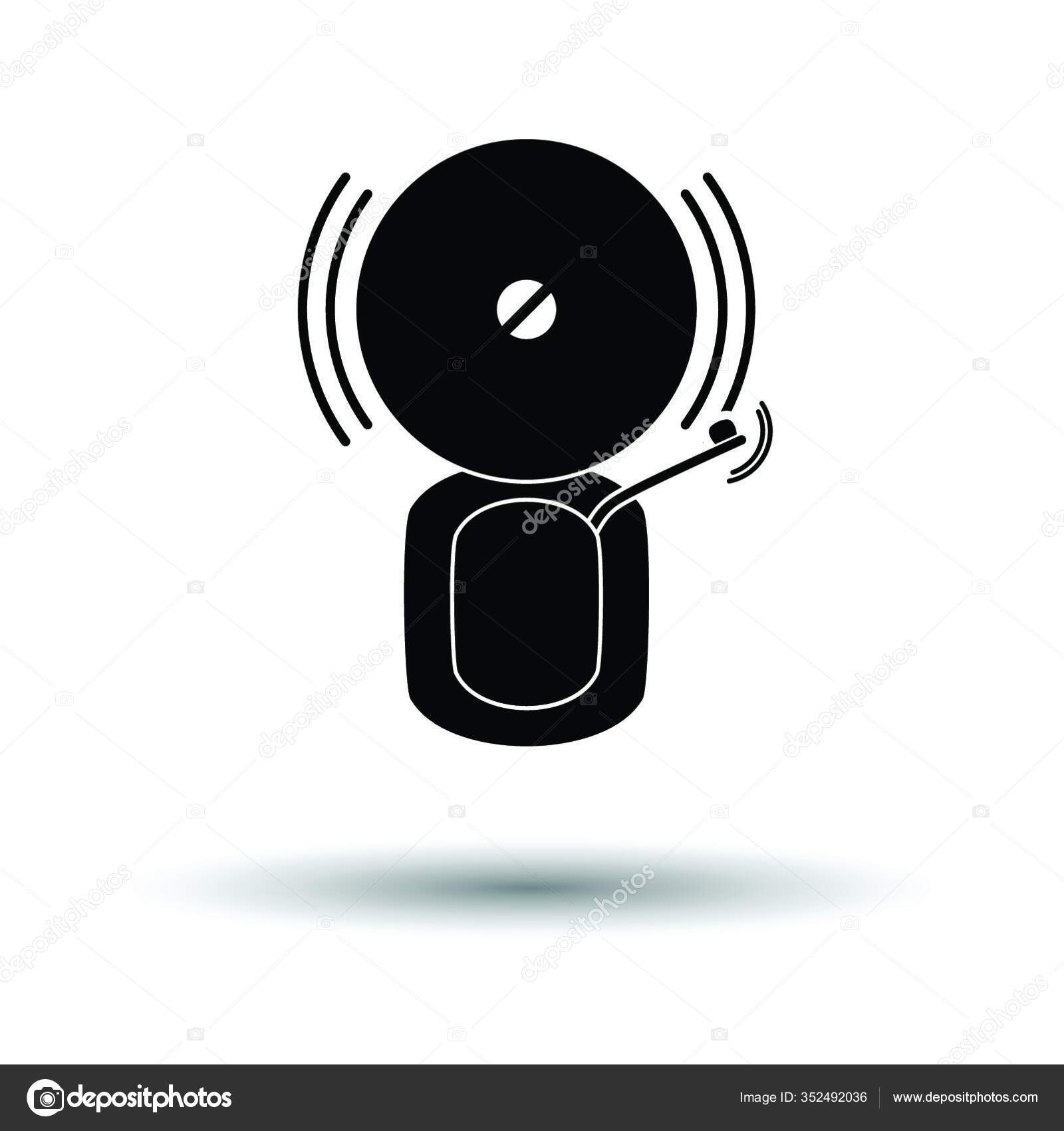 Fire Alarm Icon White Background Shadow Design Vector Illustration ...