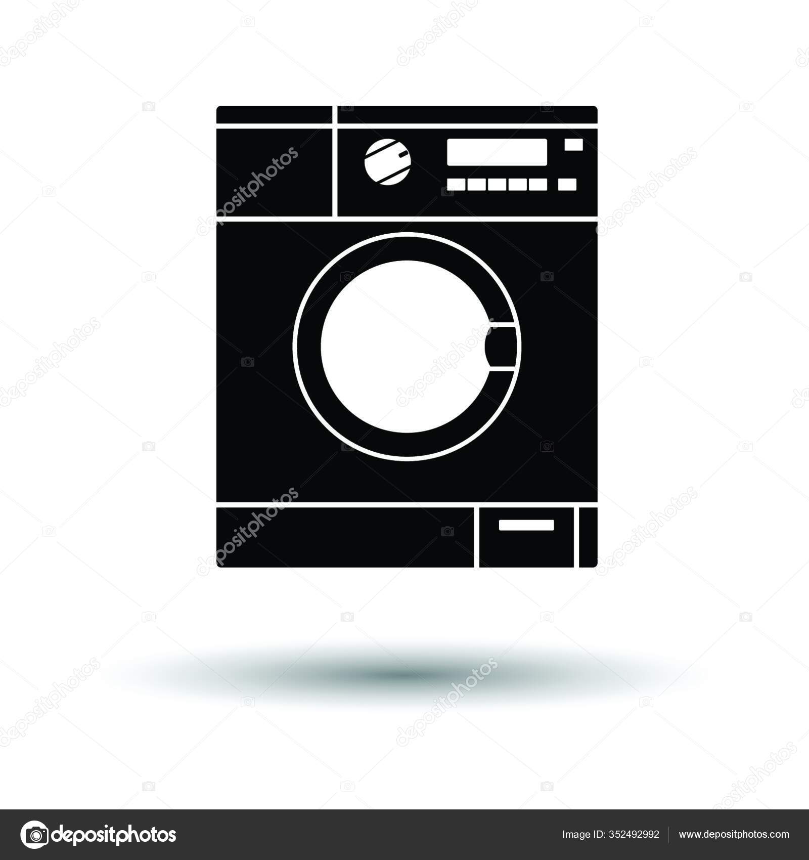Washing Machine Icon White Background Shadow Design Vector Illustration ...