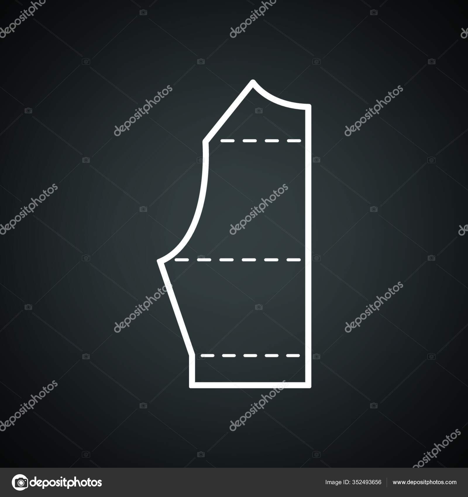 Sewing Pattern Icon Black Background White Vector Illustration Stock ...