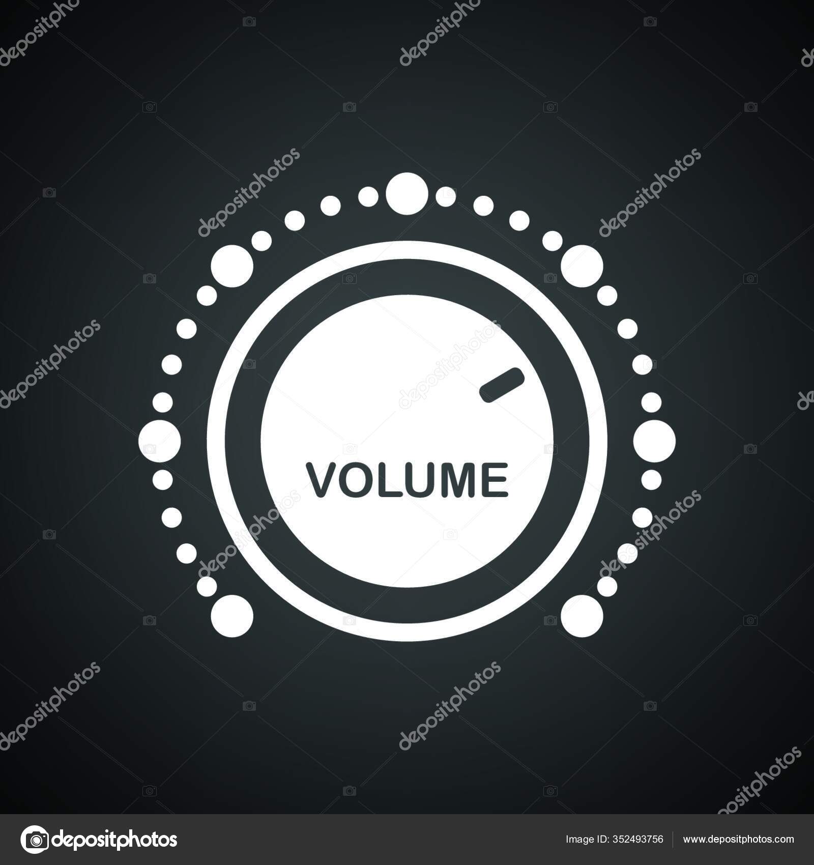 Volume Control Icon Black Background White Vector Illustration Stock ...