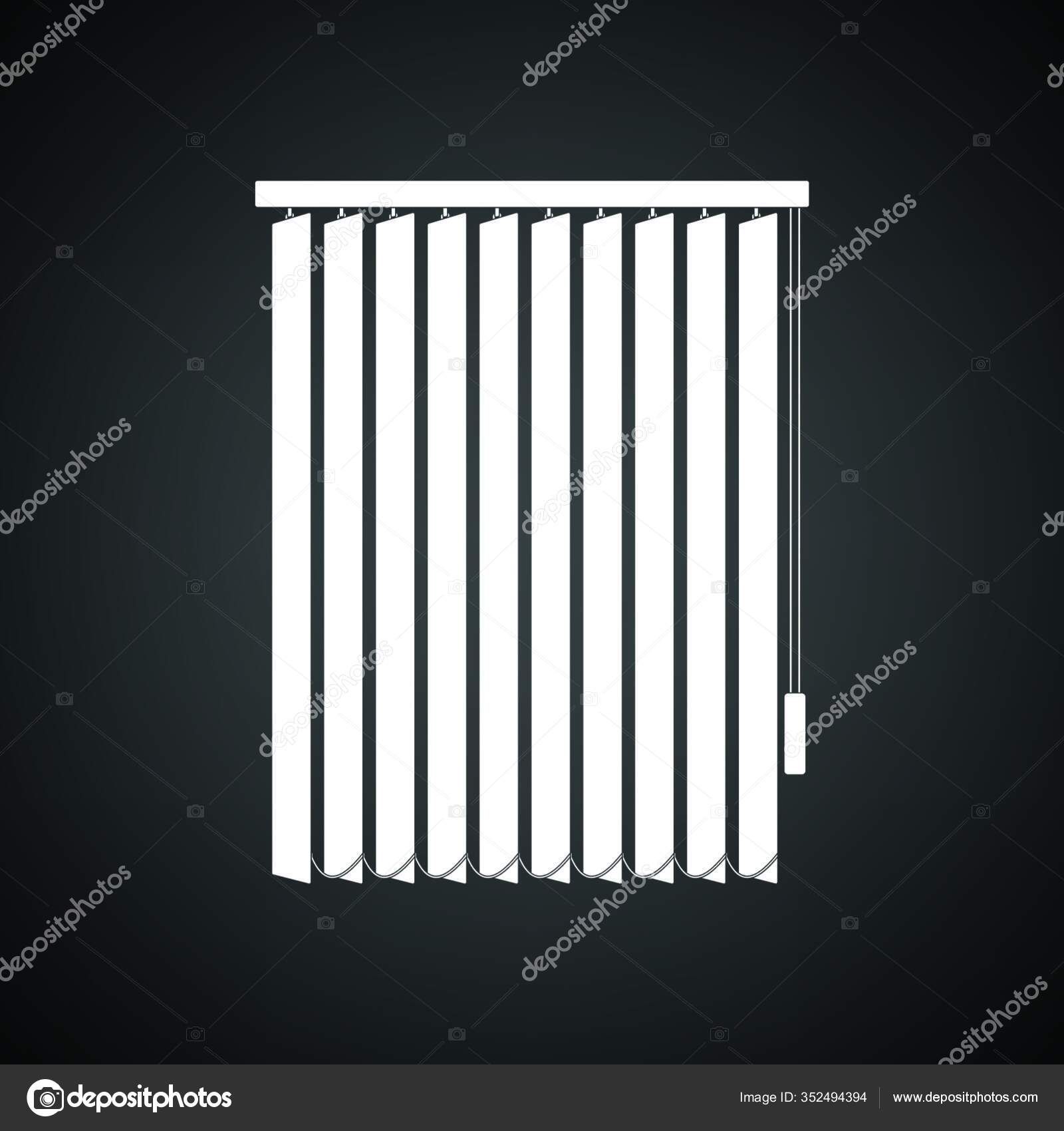 Office Vertical Blinds Icon Black Background White Vector Illustration ...