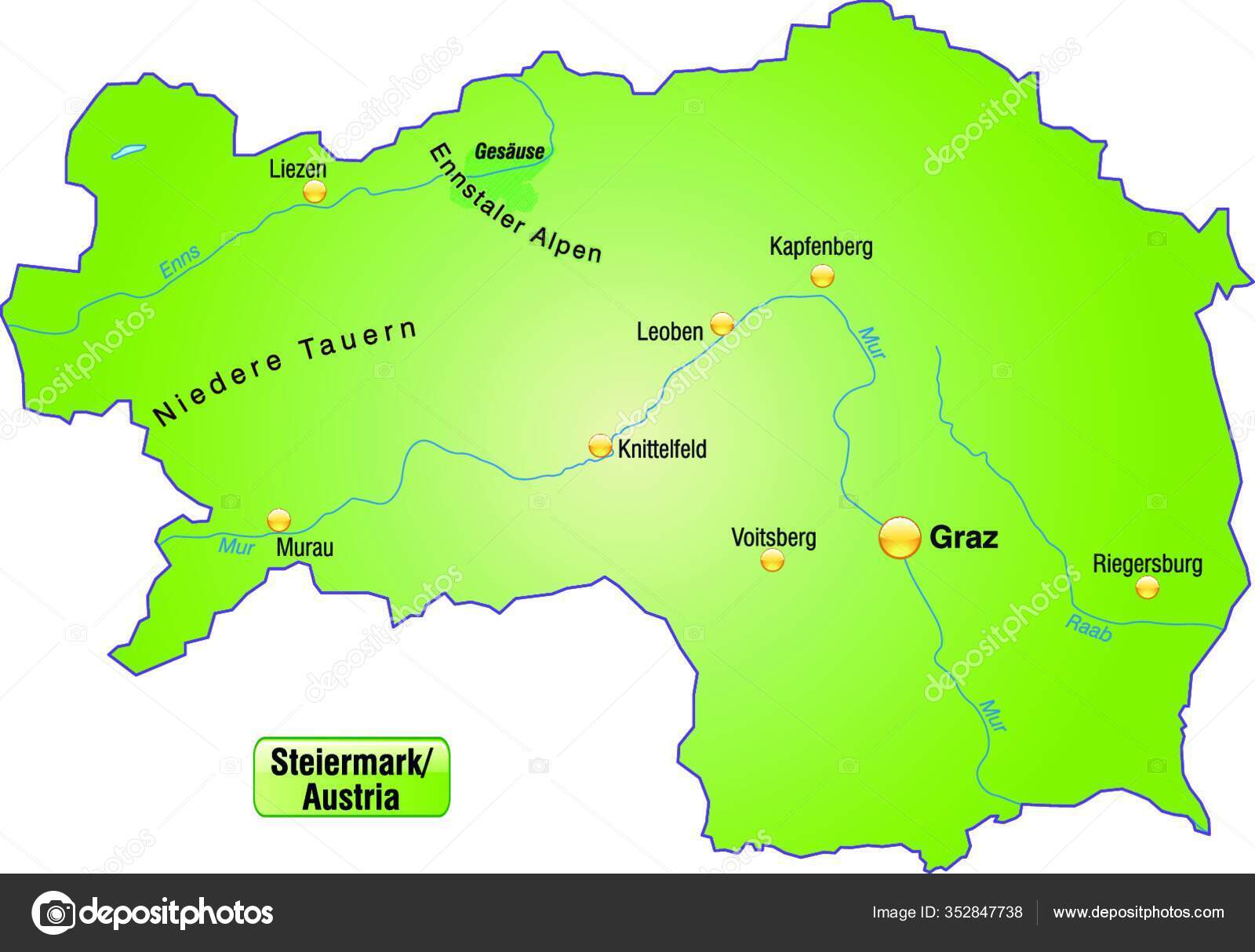 Styria Austria Island Map Stock Vector by ©PantherMediaSeller 352847738