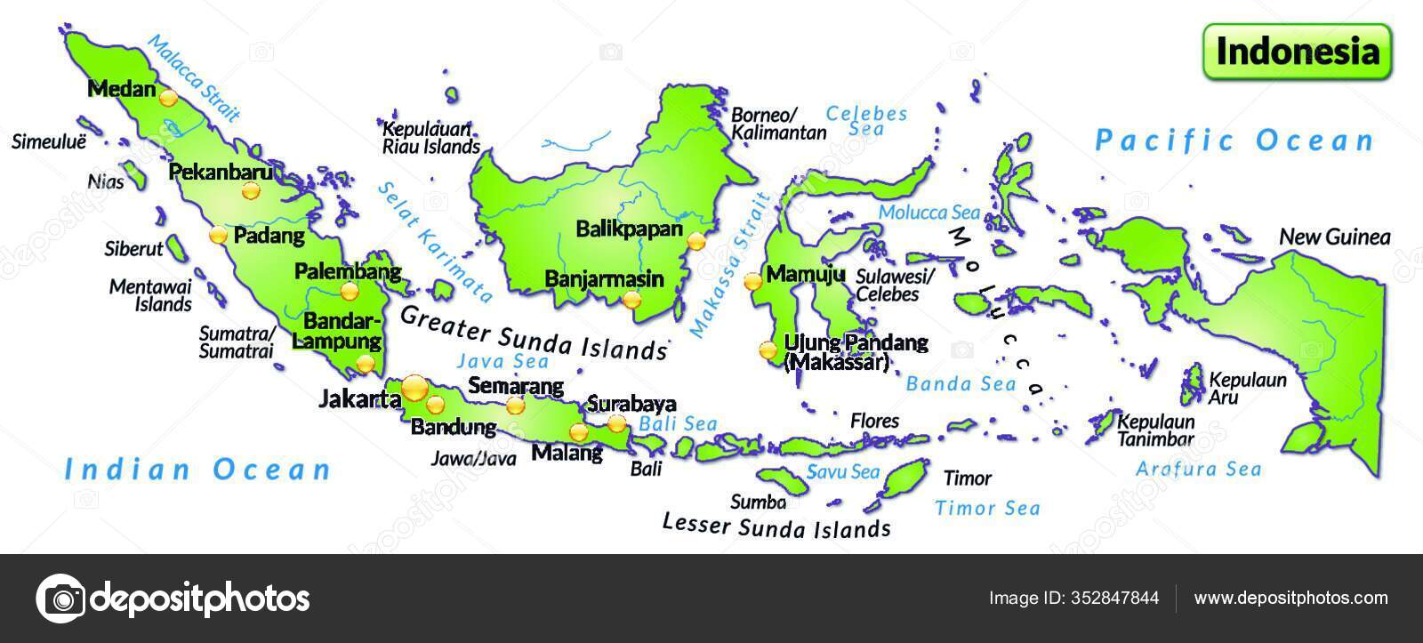 Indonesien Asien Als Inselkarte Stock-Vektorbild von ...