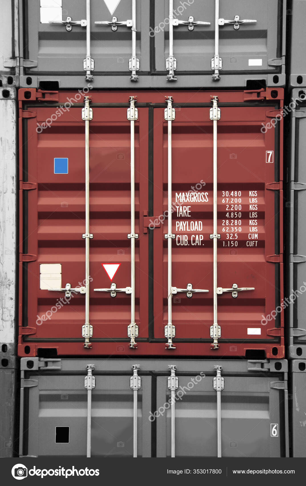 Shipping Warehouse Large Stack Cargo Containers — Stock Photo ...