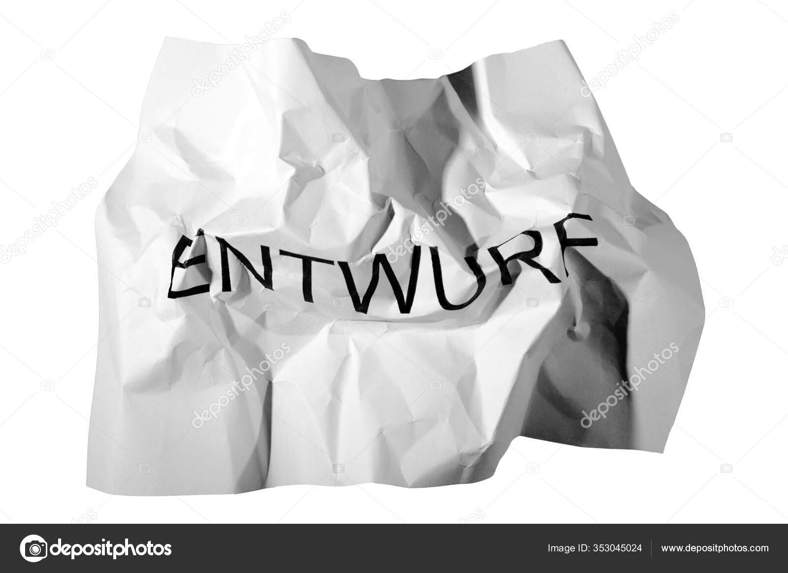 Crumpled Paper Exclamation Mark White Background Stock Photo by ...
